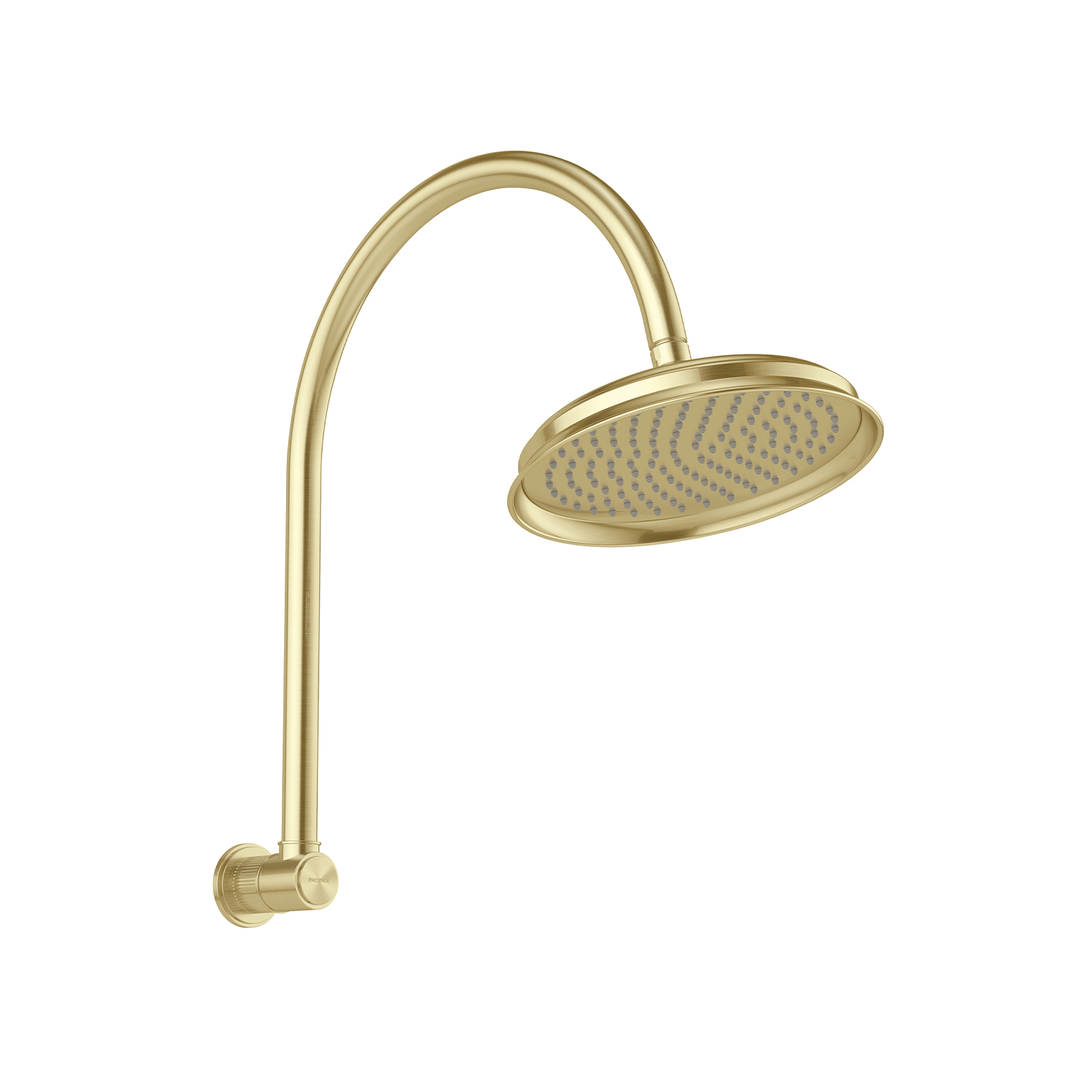 Phoenix Wiltern High Rise Shower Arm & Rose Brushed Gold