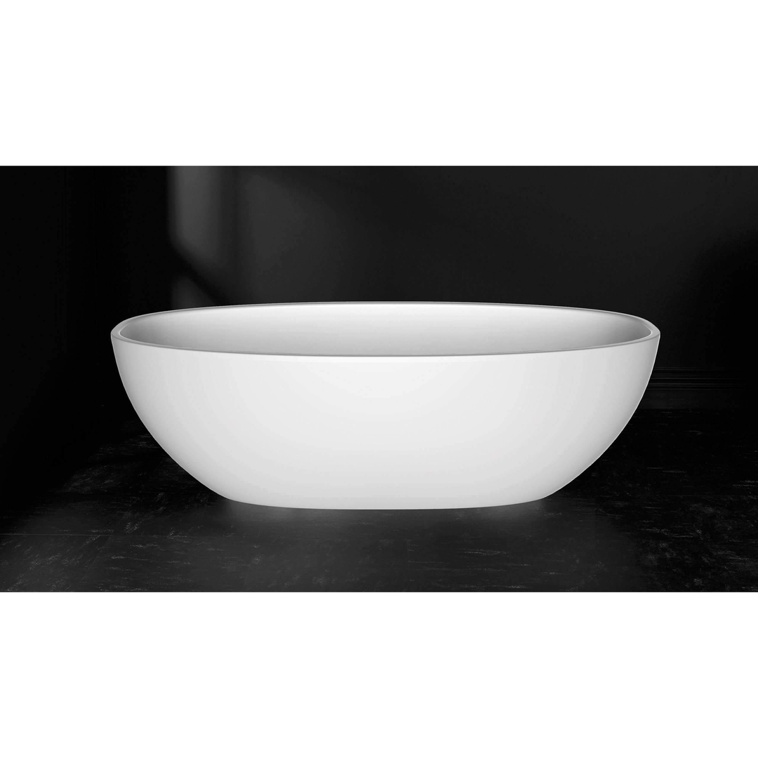 V+A Barcelona 2 Freestanding Bath With Void No Overflow Quarrycast Whi
