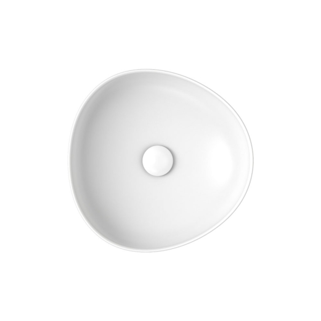 Fienza Pebble Small Above Counter Basin, Matte White