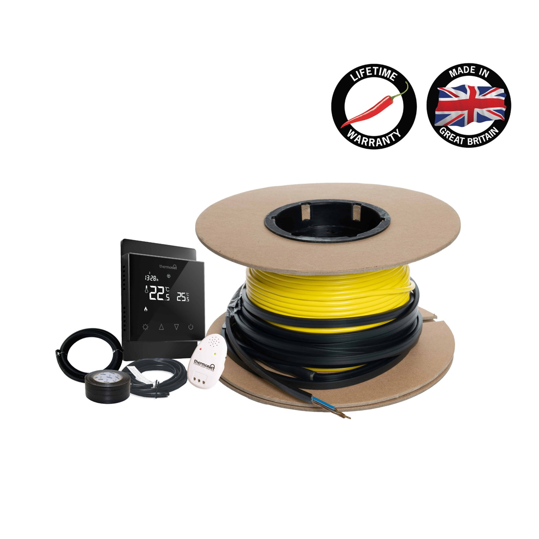 Thermowire Undertile Heating Cable Kit & Black 5226A Thermostat
