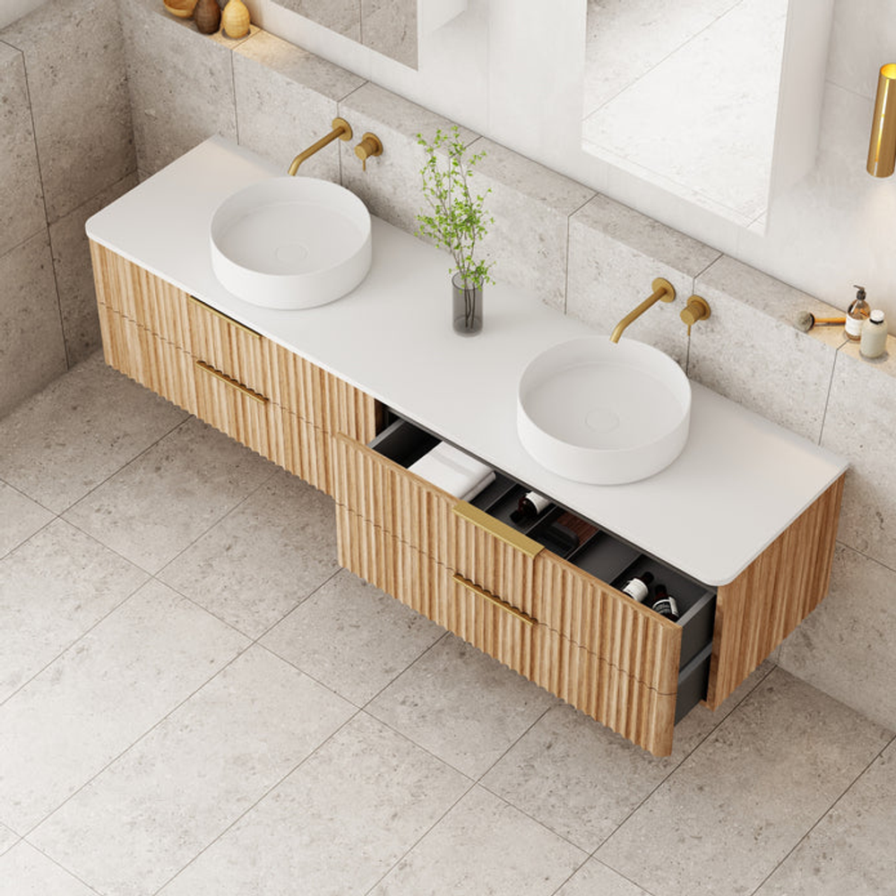 Cassa Design Gravity 1800 Wall Hung Vanity 4 Drawers Walnut