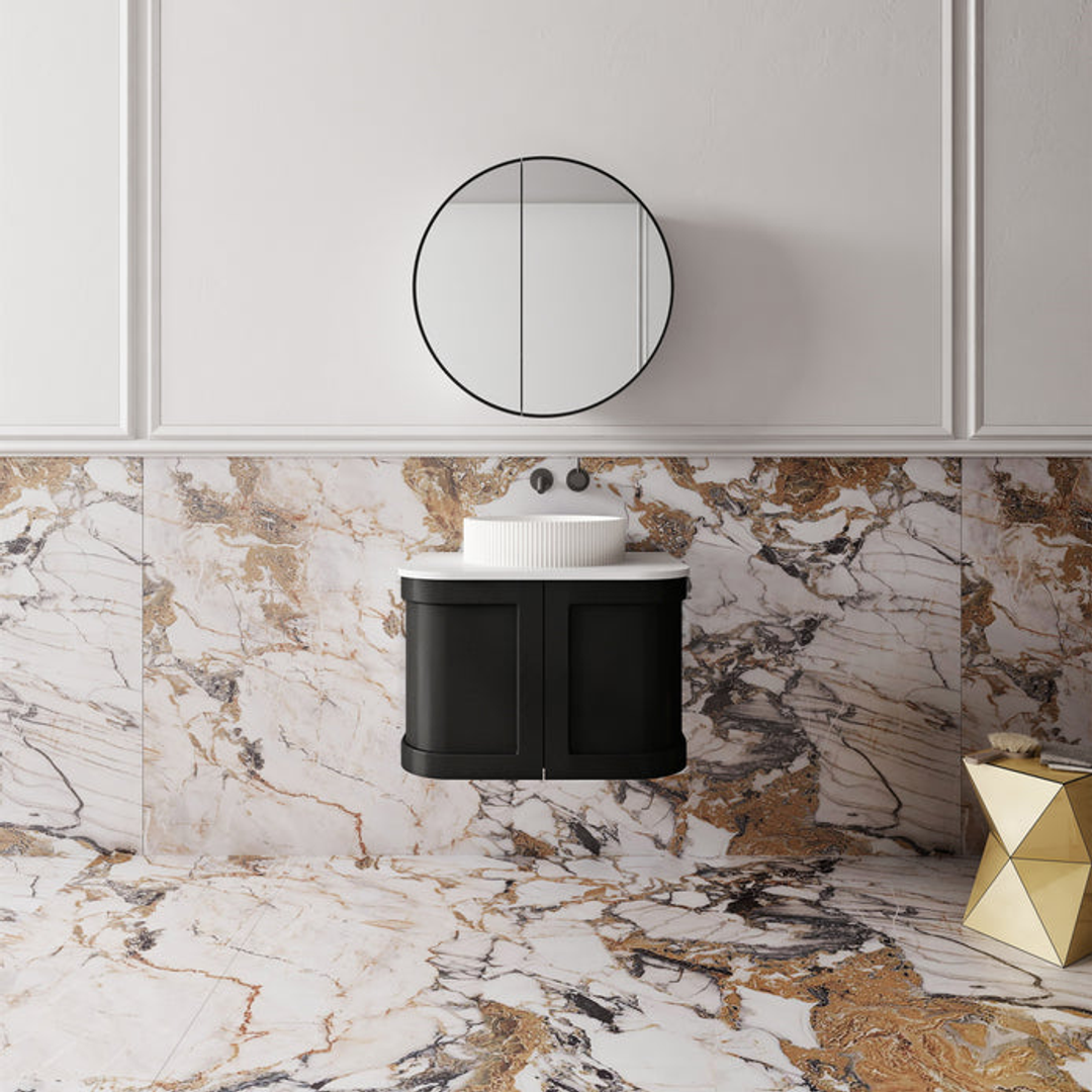 Cassa Design Westminster 600mm Curved Wall Hung Vanity 20mm Solid Ston