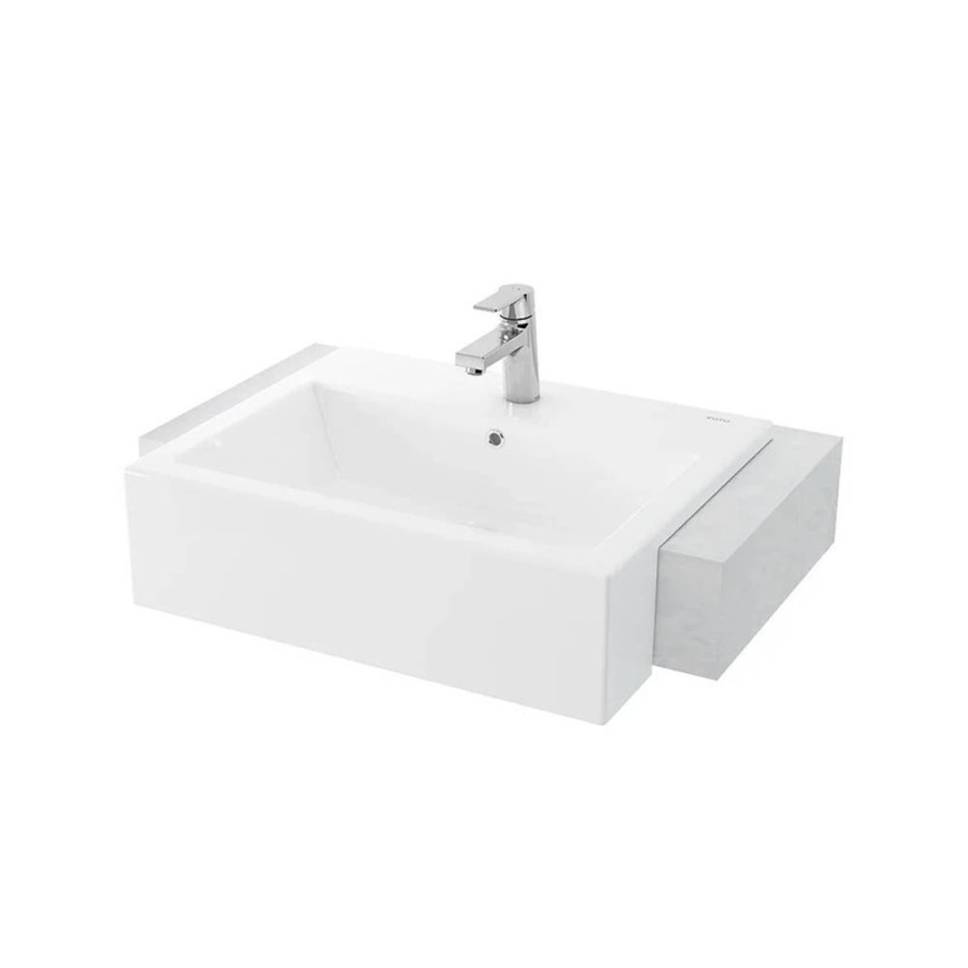 TOTO Semi Recessed Lavatory 415x485mm with 1 Tap Hole