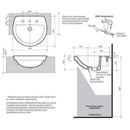 Caroma Cosmo Semi Recessed Basin 500mm X 440mm 1Th White