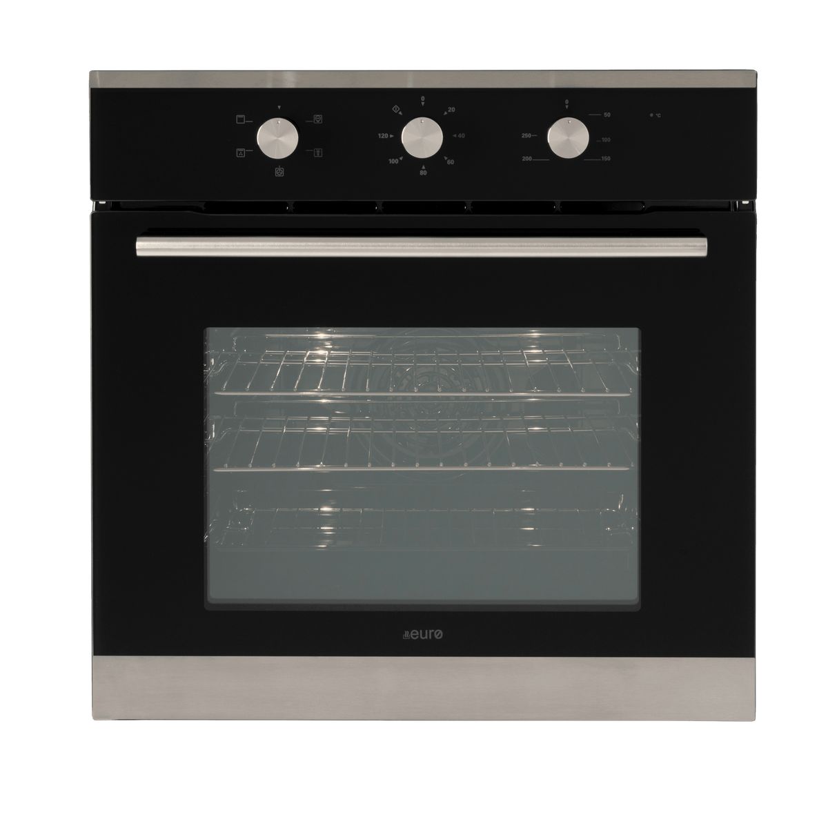 Euro 60Cm Fan Forced 4 Function Oven 120 Minute Timer 10 Amp Plug In