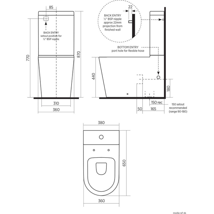 Seima Modia Wall Faced Toilet Suite
