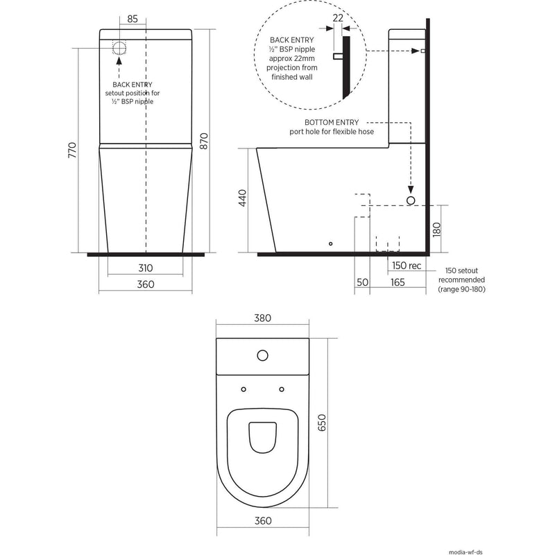 Seima Modia Wall Faced Toilet Suite